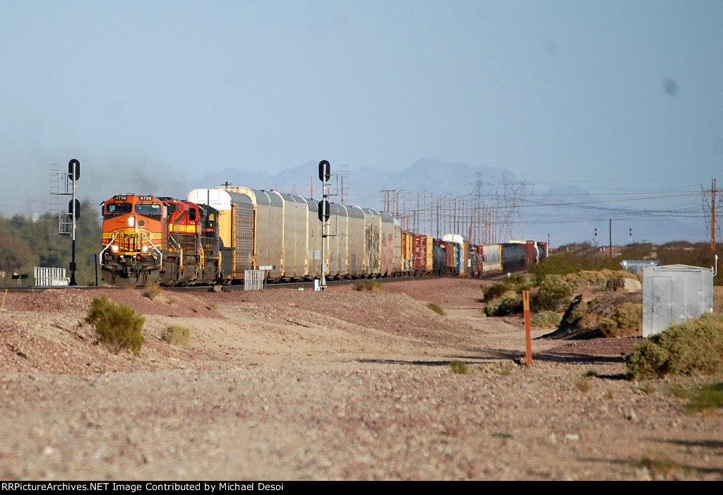 BNSF C44-9W #4756 leads a westbound freight